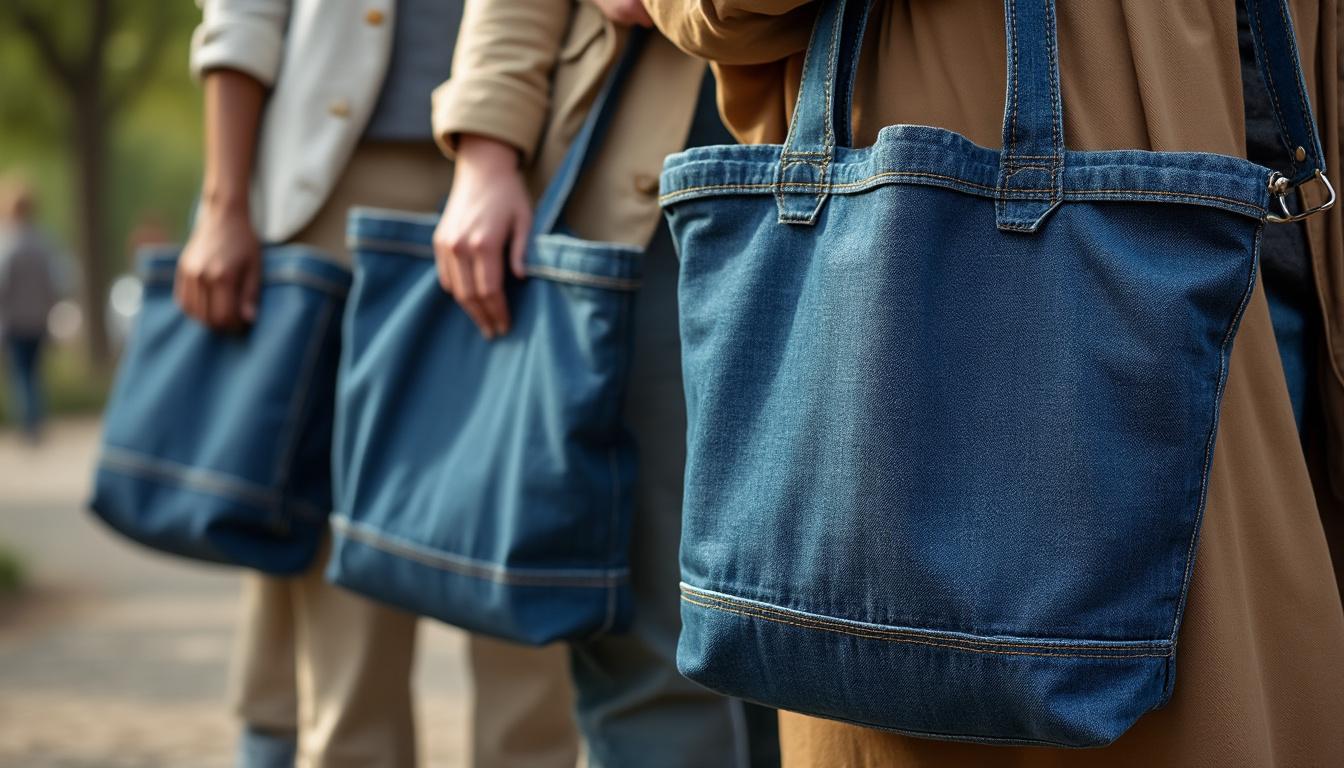 L'histoire derrière les cabas vintage en jean recyclé et leur impact sur l'environnement